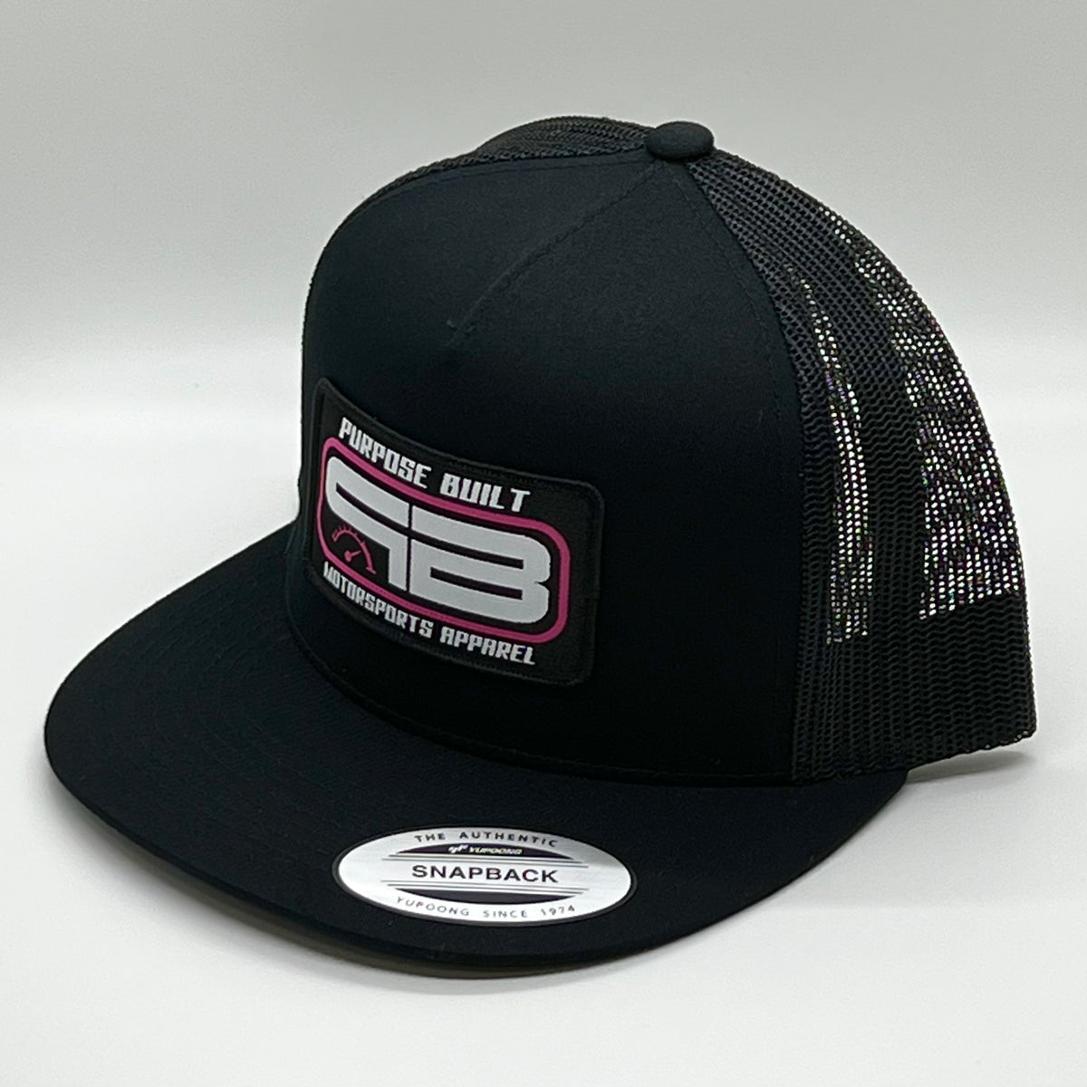 PURPOSE BUILT "LIFESTYLE" TRUCKER SNAPBACK BLACK / PINK – Purpose Built ...