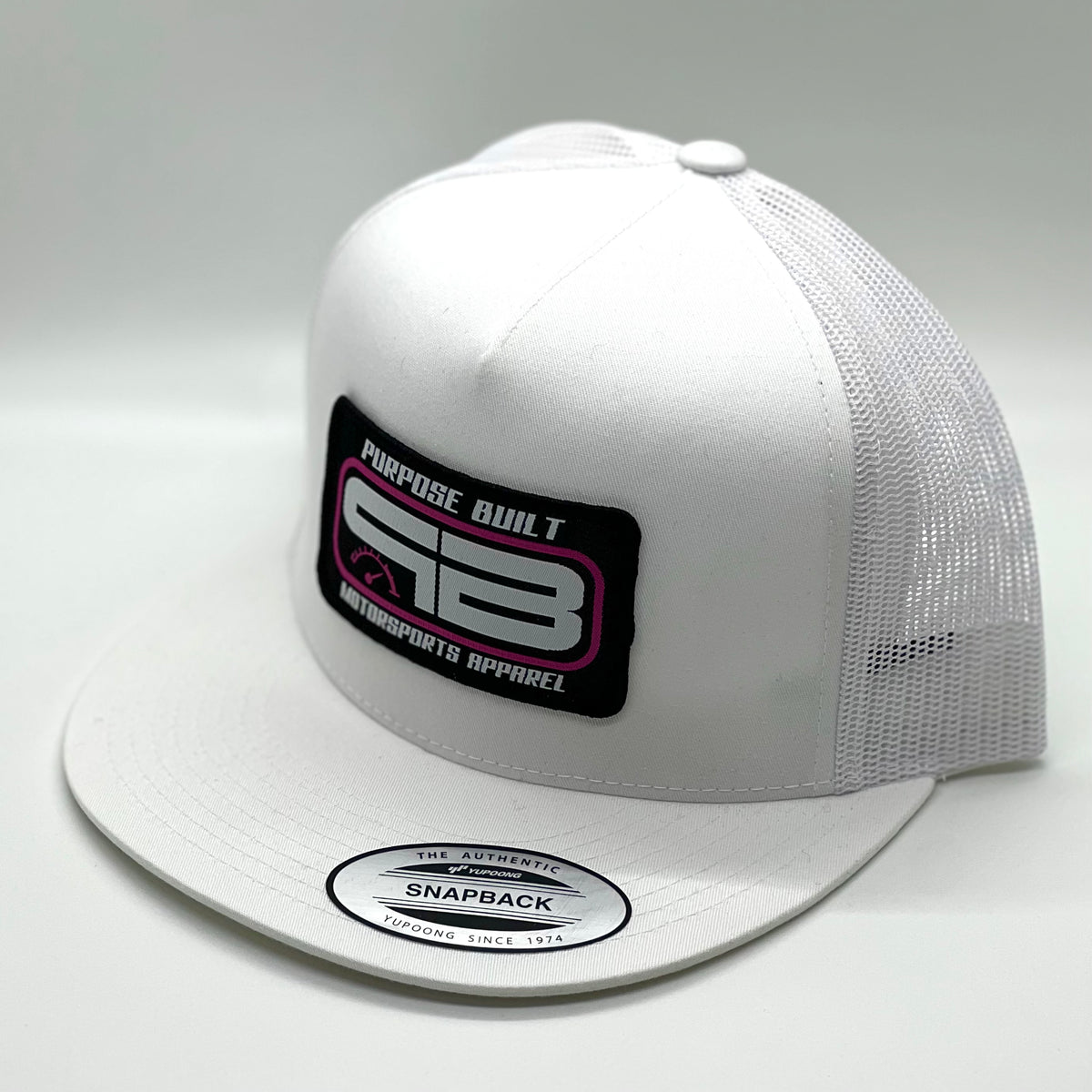 PURPOSE BUILT "LIFESTYLE" TRUCKER SNAPBACK WHITE / PINK – Purpose Built ...