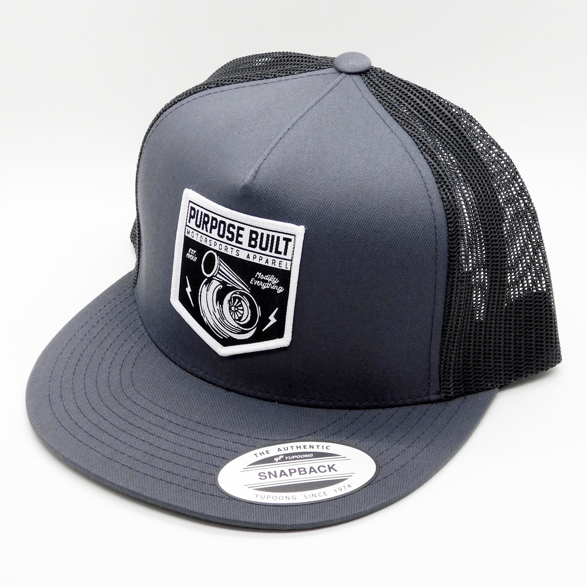 PURPOSE BUILT "SCRAMBLE" SNAPBACK CHARCOAL / BLACK – Purpose Built ...